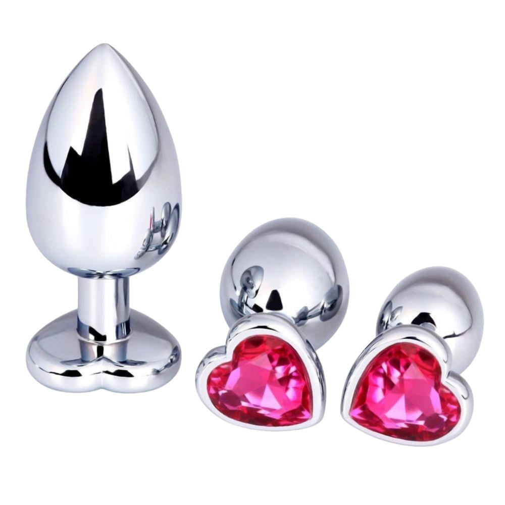 Seductive Heart Jeweled Stainless Steel Princess Plug – Lock The Cock UK